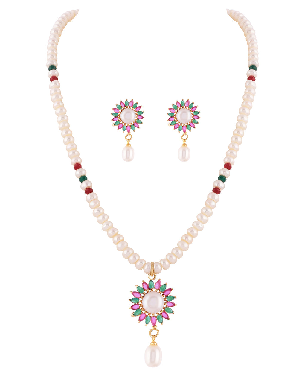 Real Natural Fresh Water Single String Pearl Set With Certificate(D.No ...
