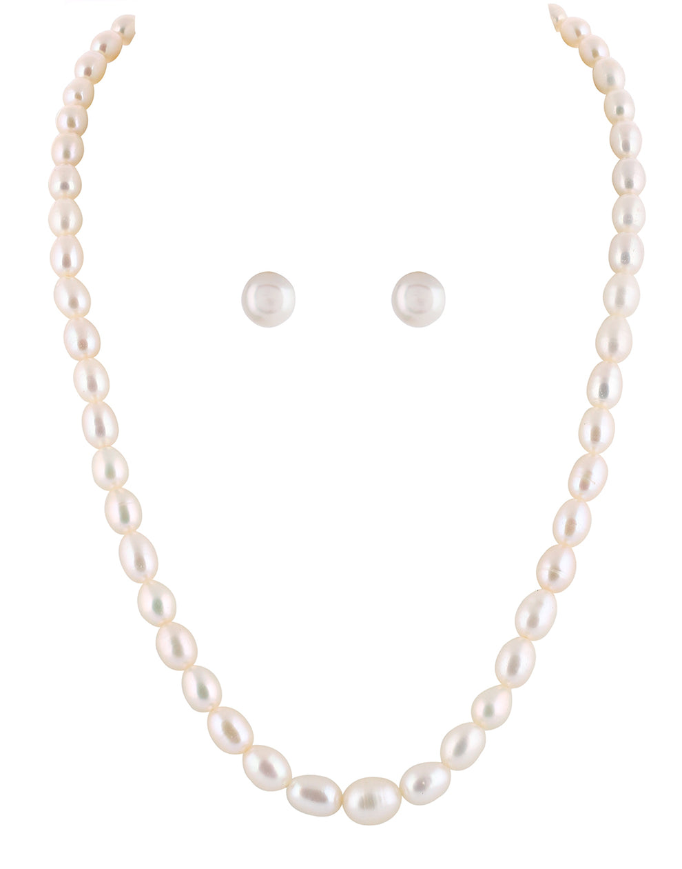 Real Pearl Mala | Freshwater Oval Pearls Mala Set(D.No NPS251) – Pitti ...